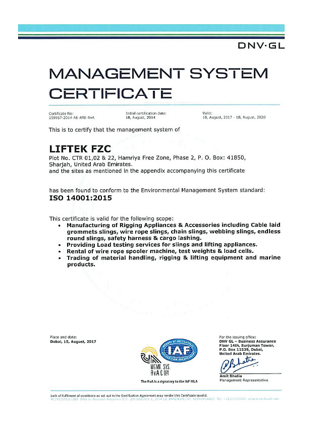 Quality & technical safety certification | Liftek